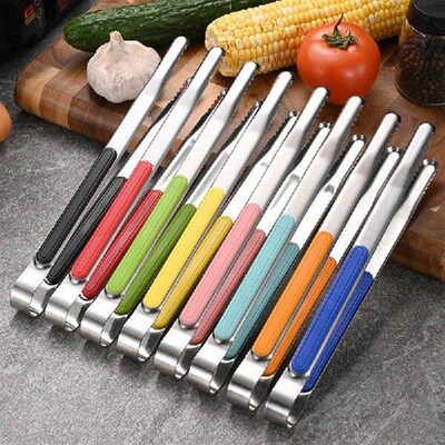 10 Inch Kitchen Food Tongs Stainless Steel Barbecue Grill