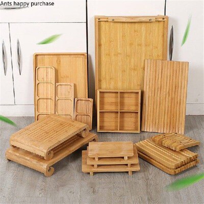 Rectangular Bamboo Dinner Plate Home Use Restaurant Dinner