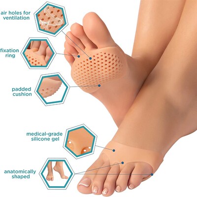 2pcs Silicone Metatarsal Pads Toe Separator Pain Relief Foot