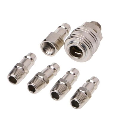 6Pcs Euro Air Line Hose Compressor Fitting Connector Quick R