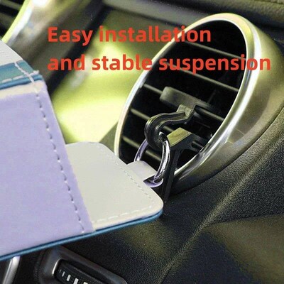 1pc Car Air Outlet Storage Bag - Leather Dashboard Organizer