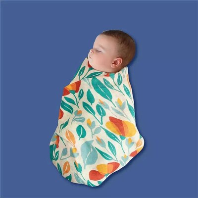 Elinfant Cute Soft Print Baby Towel Wrap 120x110cm Bamboo Co
