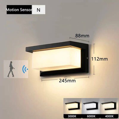 Waterproof IP65 Motion Sensor Led Wall Lamp Porch Lights Bal