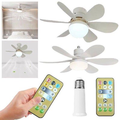 E26/27 Socket Fan LED Light Light Bulb Fan with Remote