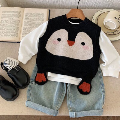Childrens Cute Sweater Knitted Vest For Girls, Korean Versi