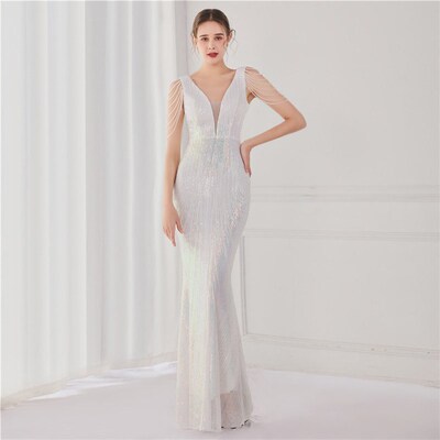 19127#2025 Sequin Fishtail Long Dress Performance Online Cel