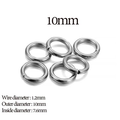 30-200Pcs 3-25mm Stainless Steel Split Ring Open Single Loop