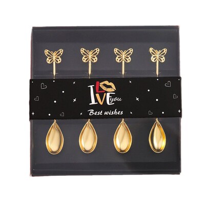 Butterfly Spoon Set Stainless Steel Coffee Stir Spoon Weddi