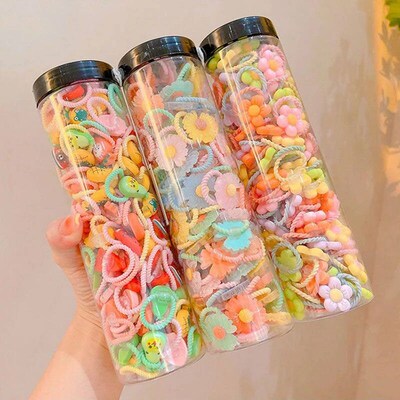 10/20/40/pcs Girls Hair Bands Cute Cartoon Hair Ties Elastic