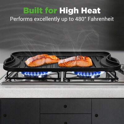 Reversible Cast Iron Griddle Grill Griddle Combo Pan BBQ