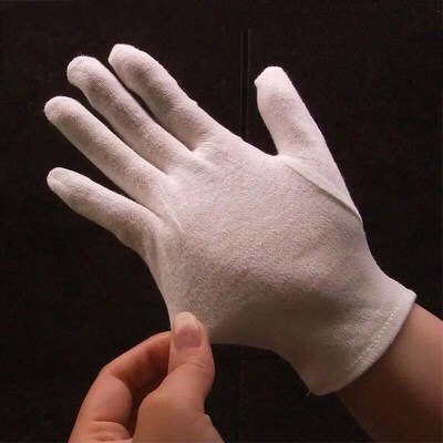 12Pairs White Cotton Work Gloves for Dry Hands Ceremonial Ha