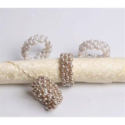 Wedding Pearl Napkin Rings Napkins Holders For Dinners