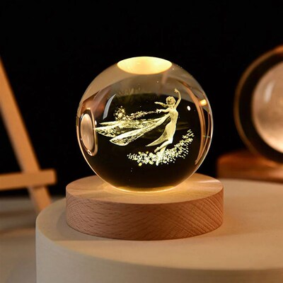 USB LED night light, Galaxy Crystal Ball lamp, 3D planet moo