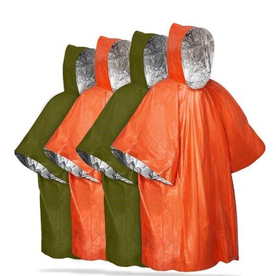 Outdoor Camping Emergency Raincoat Reflective First Aid Ponc