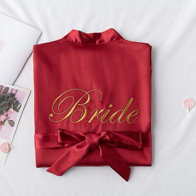 Bride with Team Bride Bathrobe Bride To Be Bridal Shower Bac