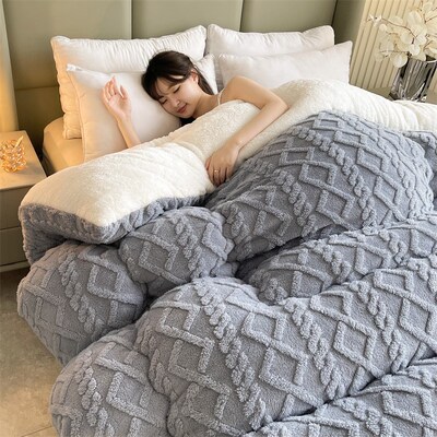 Super warm winter flannel quilt comforter blanket bed duvet