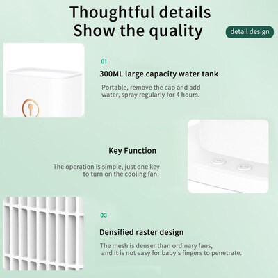 Portable Mini Air Conditioning Fan USB Spray Type Water Cool