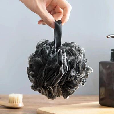 Soft Shower Mesh Foaming Sponge Exfoliating Scrubber Black B