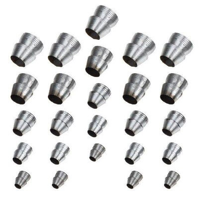 25 Pcs Round Wedge Set Nail Drill Bits Hammer Accessory