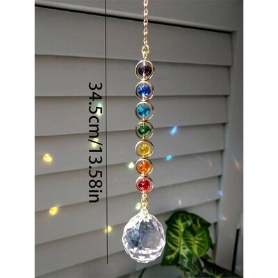 1pc Crystal Suncatcher Mobile Meditation Home Decor Rainbow