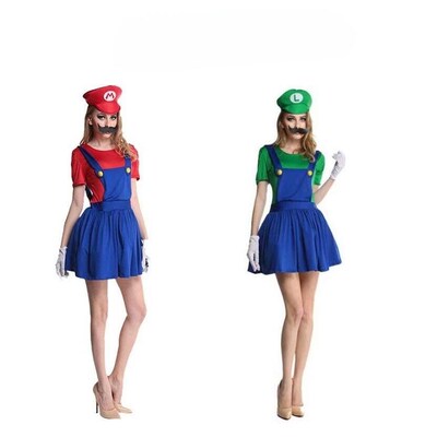Halloween Cosplay Super Brothers Luigi Bros Costumes Plumber