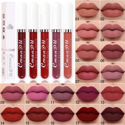 CmaaDu 1 Pcs Matte Lip Gloss Liquid Lipstick- Lip Stains wit