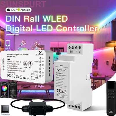 ESP8266WLED控制器5-24V支持WS2811 2812B 2813SM16703等数字灯带