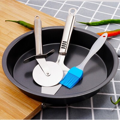 bake pizza tray home oven bread baking tray pizza cutter