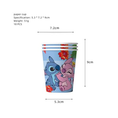 Pink Blue Lilo and Stitch Hawaiian Aloha Tableware Birthday