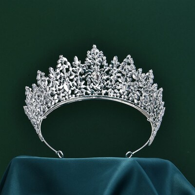 Elegent Bride Retro Crown Copper CZ Bright Rhinestone Weddin