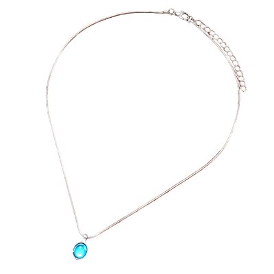 Aquamarine Necklace Pendant Clavicle Chain海蓝宝石项链锁骨链