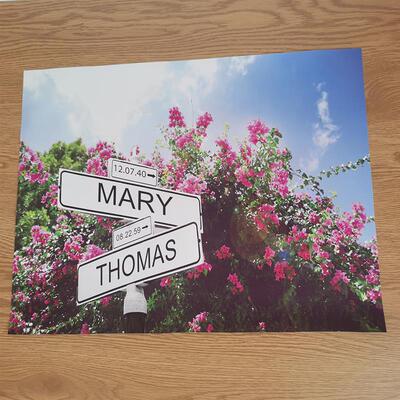 Personalized Intersection Set Sign 2-5 Names/Dates  Painting