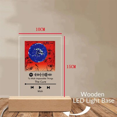 Acrylic Board Photo Frame Custom Song Music Wooden LED Lamp