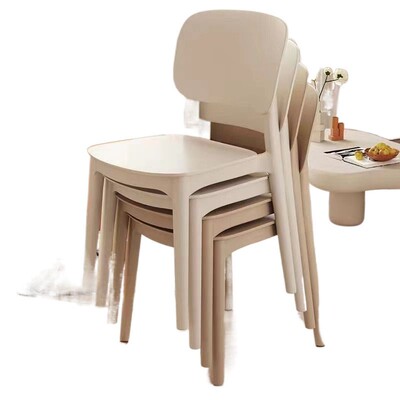 加厚塑VLF料椅现代简约靠背凳子家用北欧餐餐服桌椅久坐舒靠背小