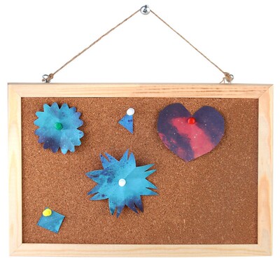 MOTARRO Cork Wood Wall Hanging Message Bulletin Board Frame