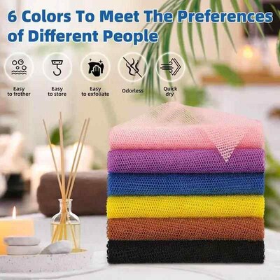 African Bath Net Reusable Net Sponge Body Exfoliator Shower