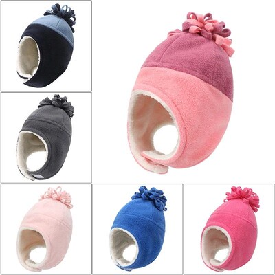 Autumn Winter Baby Hat Floral Girls Boys Earflap Hat Polar F