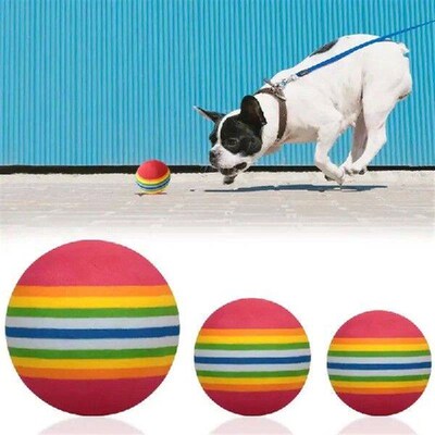35/38/68mm Rainbow EVA Cat Toys Ball Interactive Cat Dog