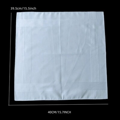Thin feel Cotton 40cm pure white handkerchief. Business suit