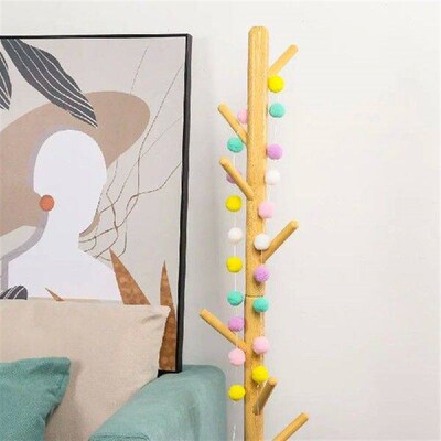 2.5M Handmade Children Room DIY Colorful Pompom Pendant