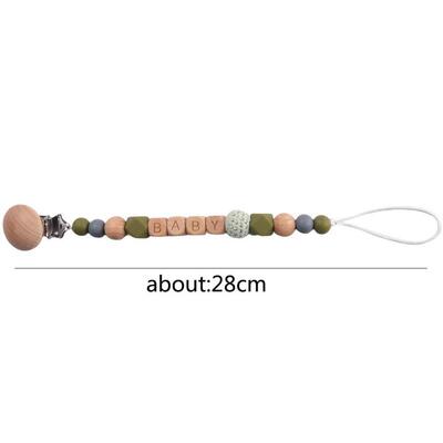 Baby Pacifier Clips  Personalized Name Wooden Dummy Nipples