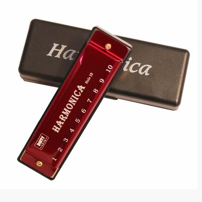 Harmonica Key of C 10 Hole Diatonic Harmonica C with Case fo