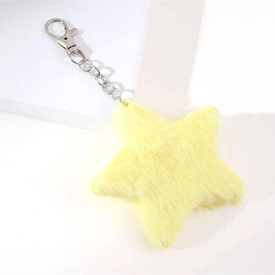 New Star Plush Pendant Keychains for Women Girls Pentagram K