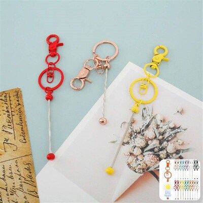 20Pcs Beadable Keychain Bar Beadable Keychain in Metal 360