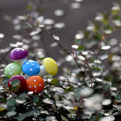 20pcs Red/ Multi-colored Foam Mushrooms Miniatures for Fairy