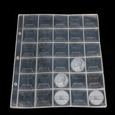 30 Pockets Classic Coin Holders Folder Pages Sheets For Stor