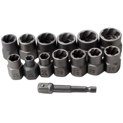 14Pcs Extraction Socket Set Impact Bolt Nut Remover Set Bolt