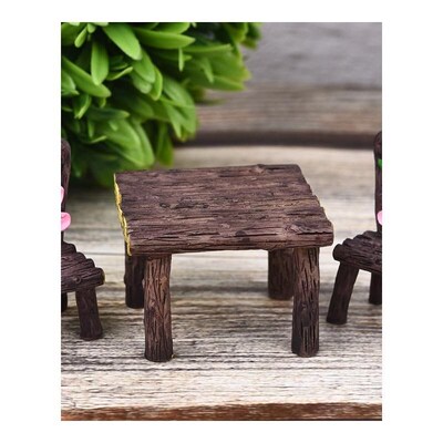 3pcs/Set Table Chair Resin Craft Micro Landscape Ornat Fairy
