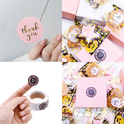 Gift Sealing Stickers 500pcs Thank You Love Design Diary Scr