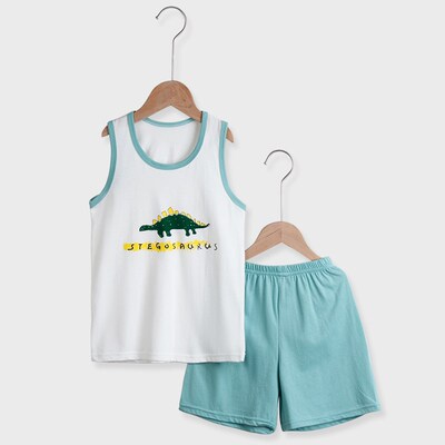 Children Cotton Sleepwear Pyjamas Kids Summer Sleeveless ops